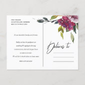 BLACK YELLOW PINK FLORAL WEDDING CHANGE THE DATE ANNOUNCEMENT POSTCARD ...