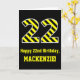 Black & Yellow Striped "22"; 22nd Birthday + Name Card | Zazzle