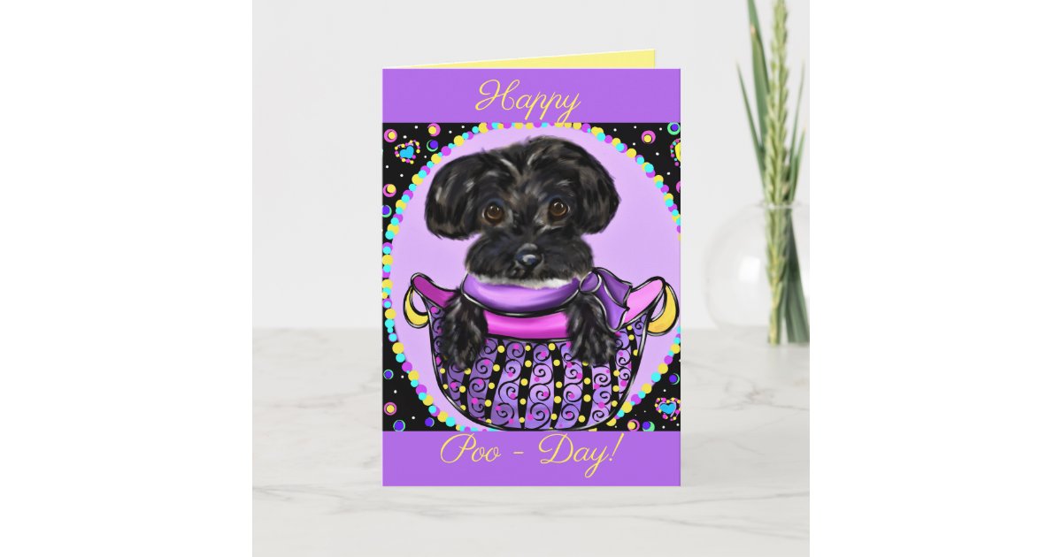 Black Yorkie Poo Card | Zazzle