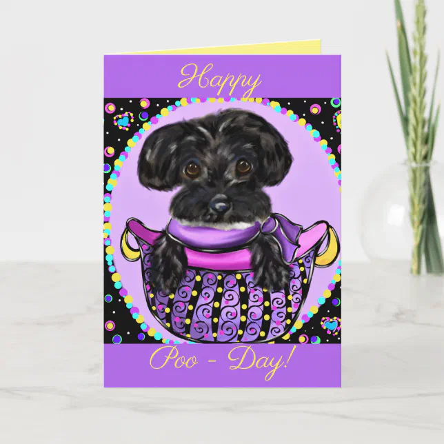 Black Yorkie Poo Card | Zazzle