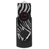 Black Zebra Print Custom Monogram girly Flash Drive | Zazzle