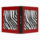 Zebra Print Red Apple Teacher's Personalized Binder | Zazzle.com