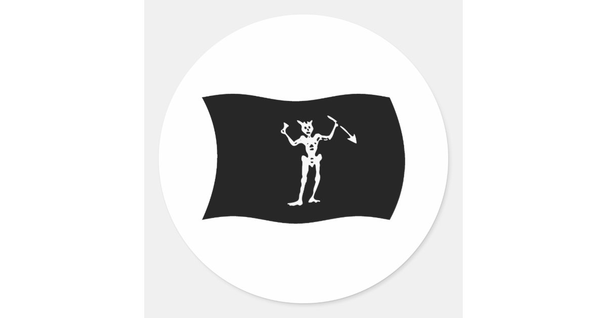 Blackbeard Flag Sticker | Zazzle