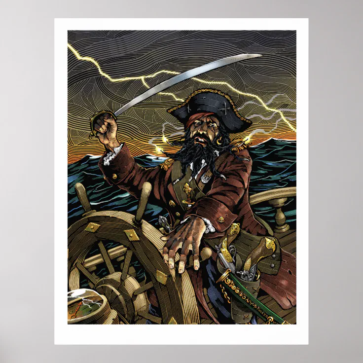 Blackbeard Pirate Poster | Zazzle