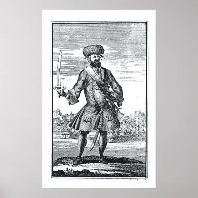 Blackbeard the Pirate, from 'A General History of Poster | Zazzle