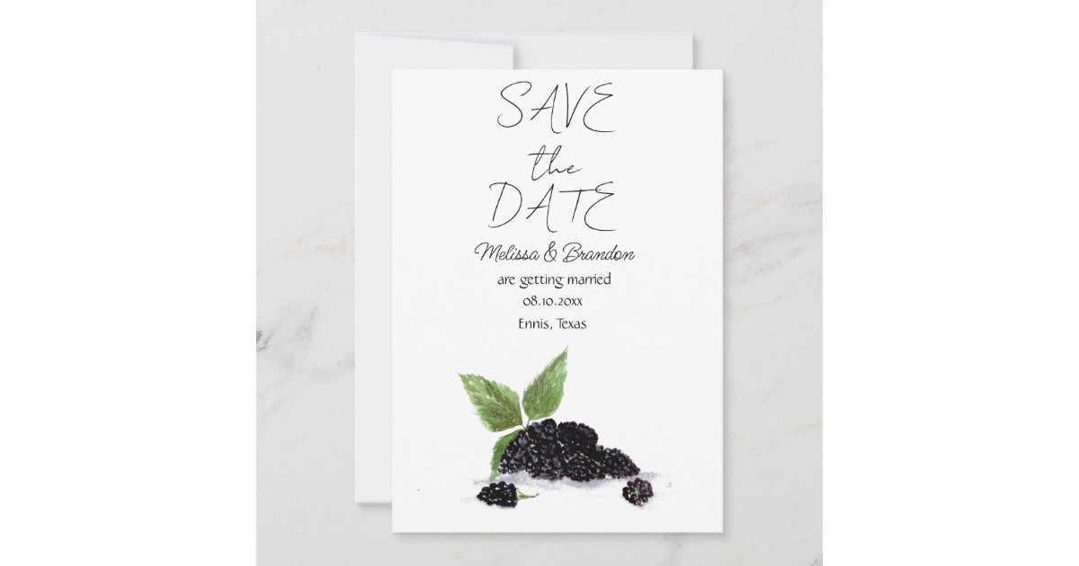 Blackberries Fruits Berry Rustic Wedding Invitation | Zazzle