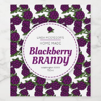 Blackberry brandy custom berry art wine label | Zazzle