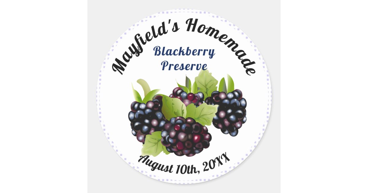 Blackberry Fruit Canning | Jam Jar Label | Zazzle