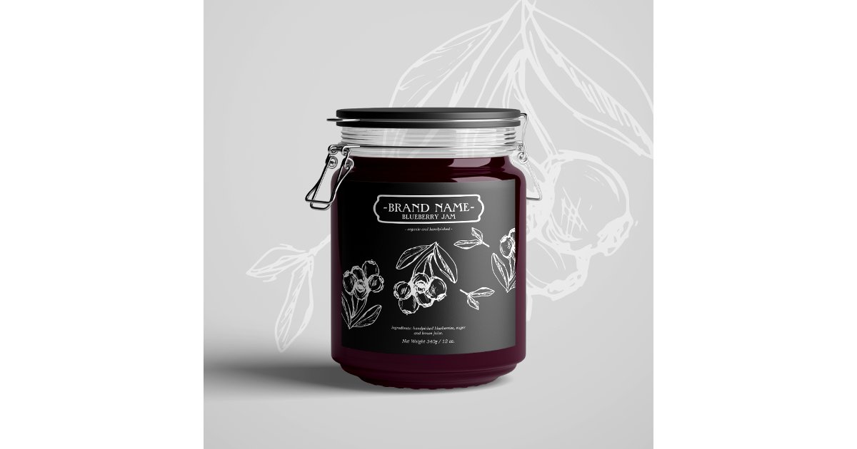 Blackberry Jam Jar Label Packaging Design | Zazzle
