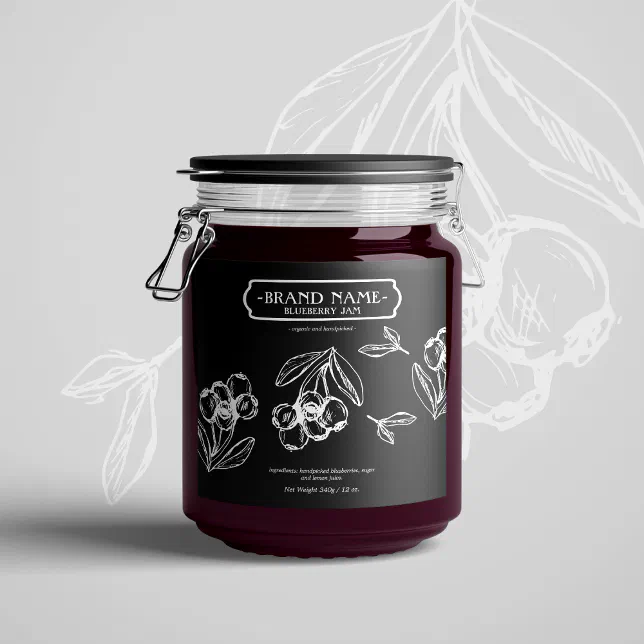 Blackberry Jam Jar Label Packaging Design | Zazzle
