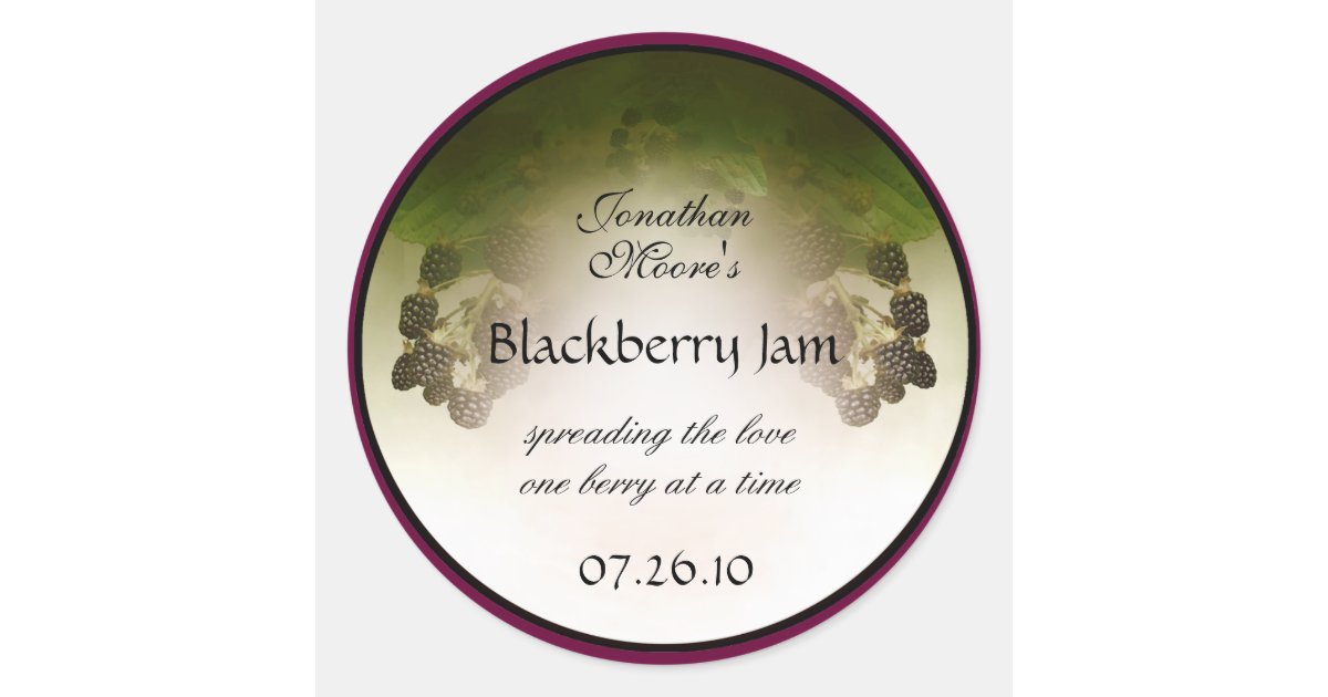 Blackberry Label1 Classic Round Sticker | Zazzle