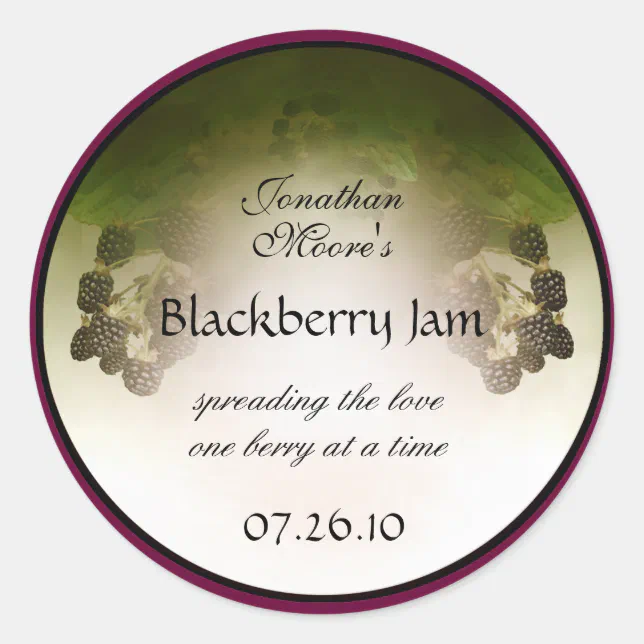 Blackberry Label1 Classic Round Sticker | Zazzle