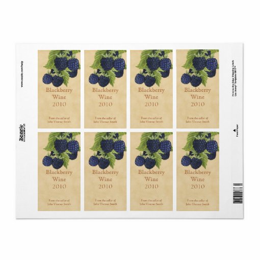 Blackberry wine bottle label | Zazzle