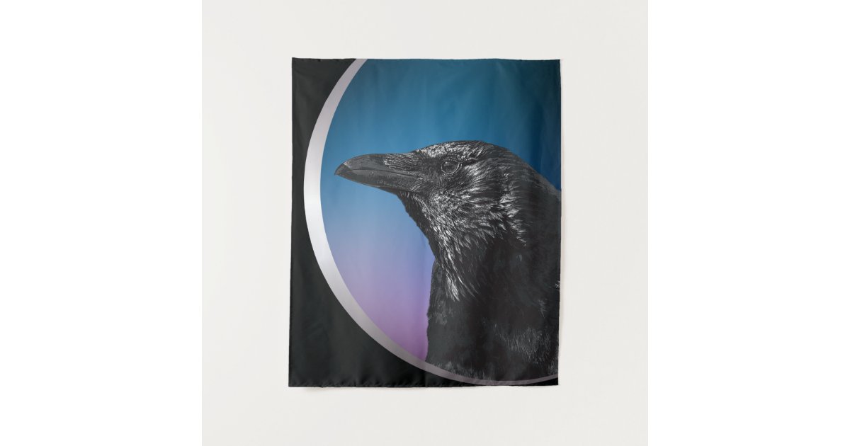 Blackbirds Picture of Crow Tapestry | Zazzle