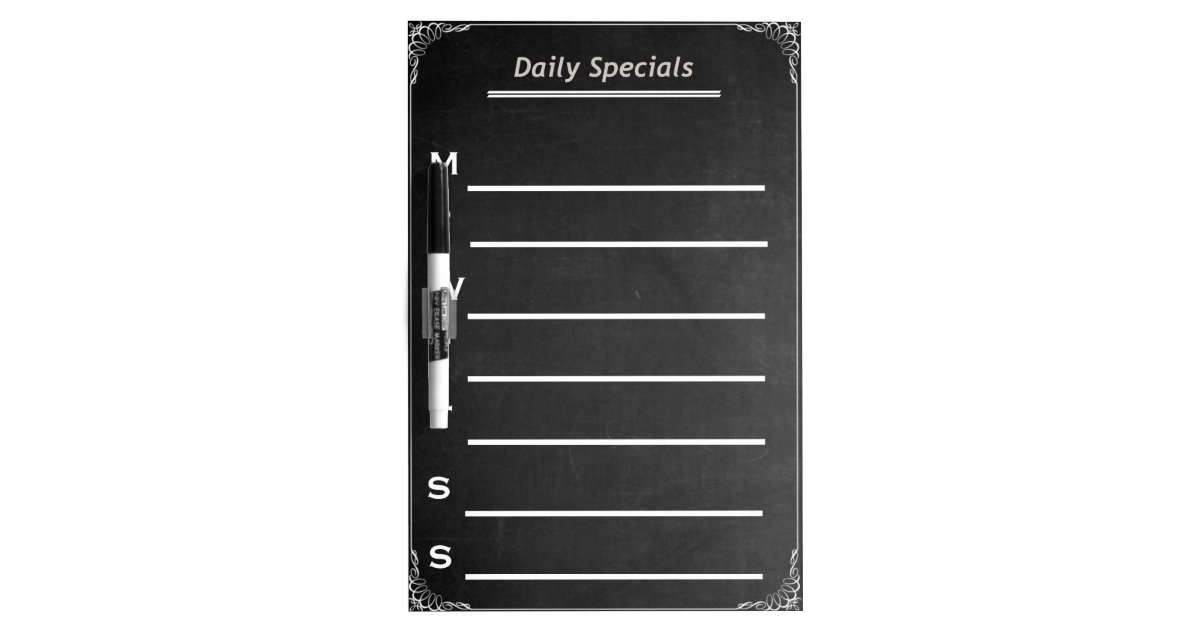 Blackboard Chalkboard Daily Menu Weekly Menu | Zazzle