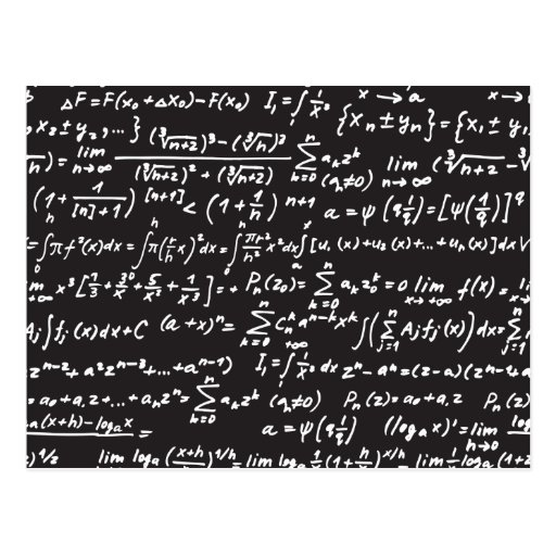 Blackboard Math Equations Postcard | Zazzle
