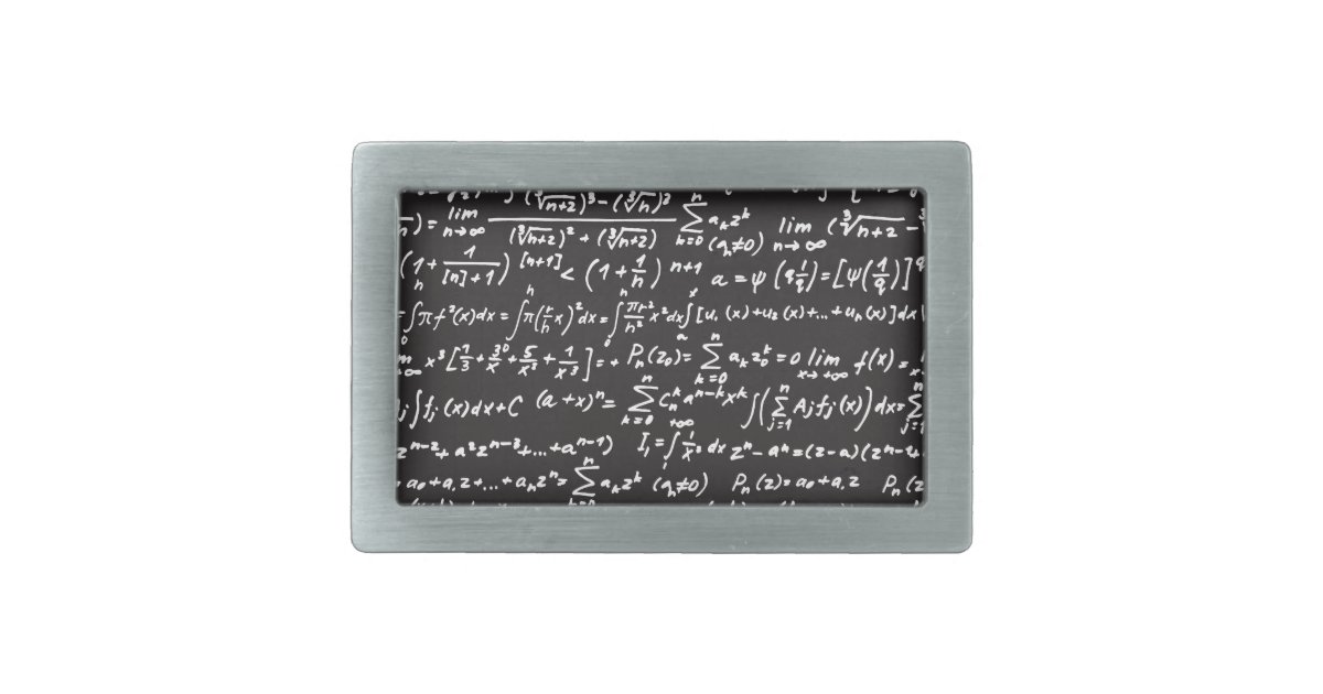 Blackboard Math Equations Rectangular Belt Buckle | Zazzle