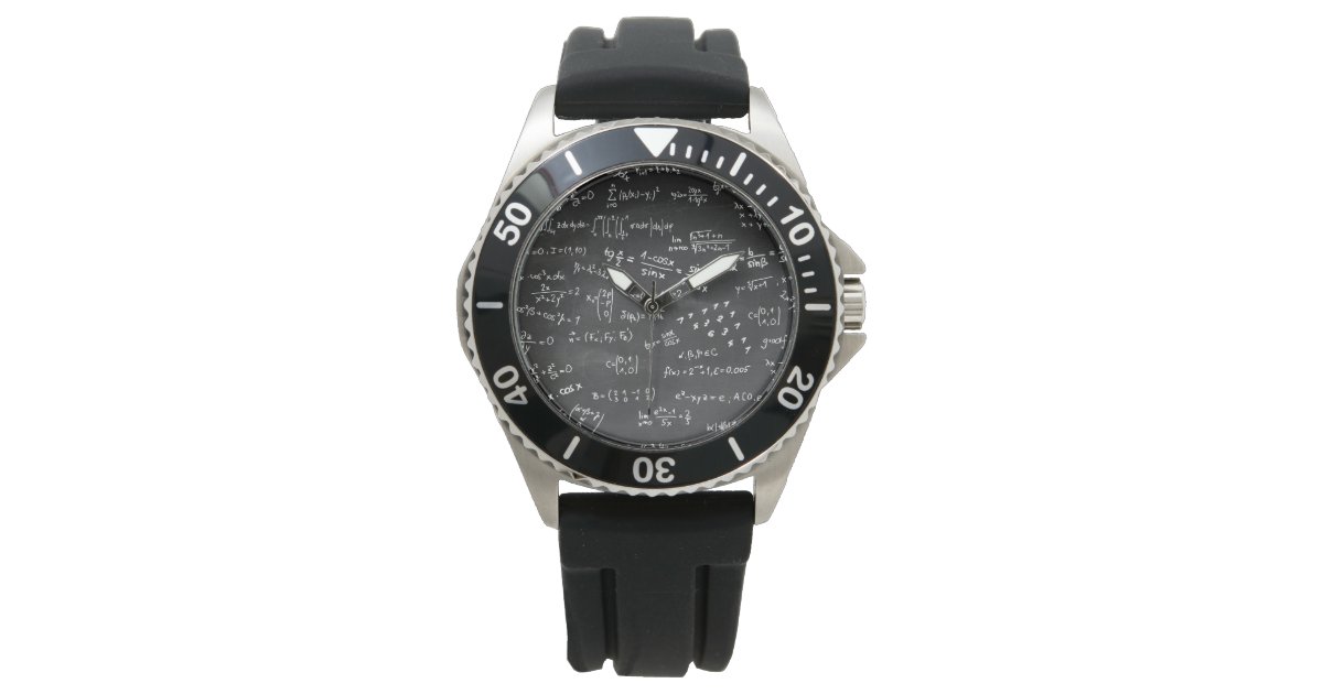 Blackboard Math Formulas Equations Numbers Watch | Zazzle