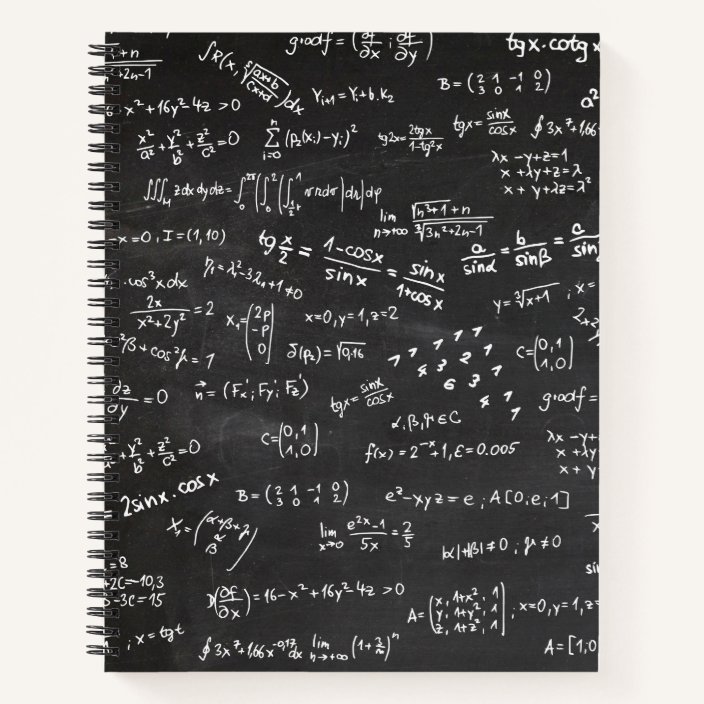 Blackboard Mathematics Equations Formulas Spiral Notebook | Zazzle.com