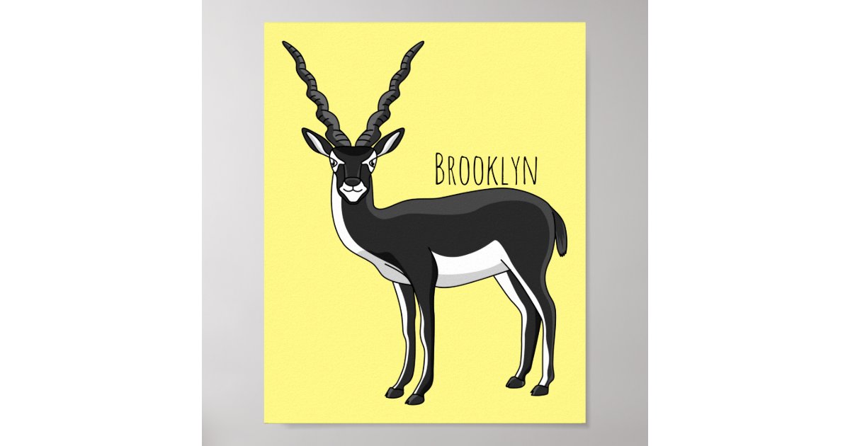 Blackbuck antelope illustration poster | Zazzle