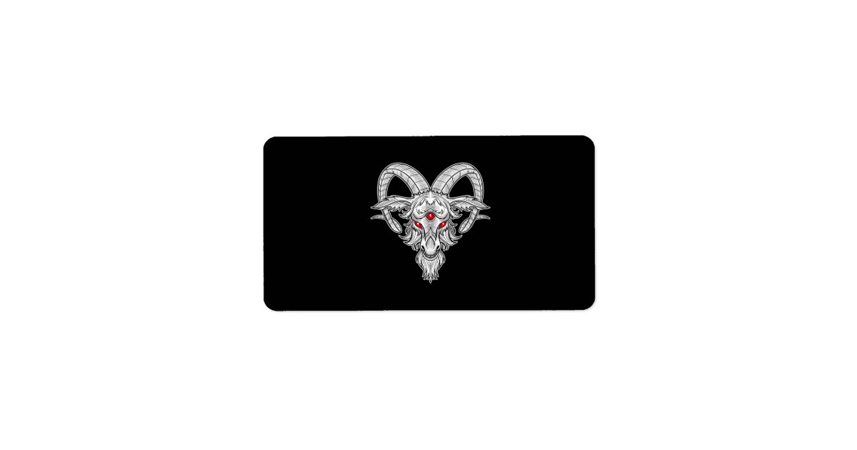 Blackcraft Cool Baphomet Black Goat Satan Gift Label | Zazzle