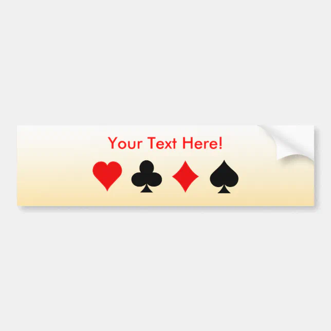 Blackjack / Poker Card Suits: Bumper Sticker | Zazzle