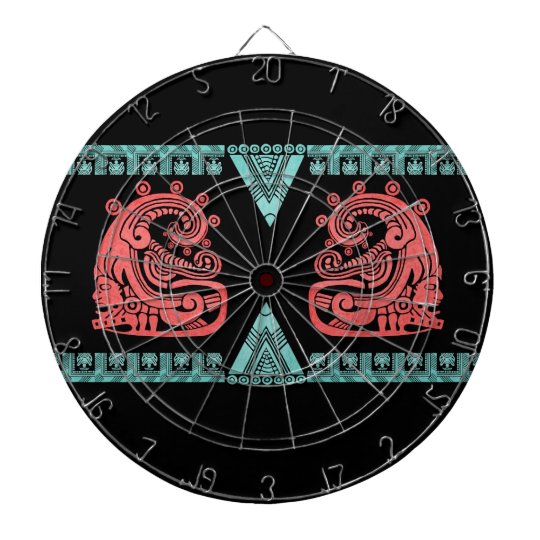 Blacklight Aztec Warrior Hieroglyph Dartboard With Darts | Zazzle.com