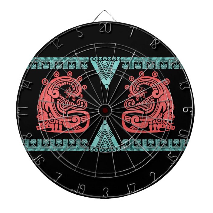 Blacklight Aztec Warrior Hieroglyph Dartboard With Darts | Zazzle.com