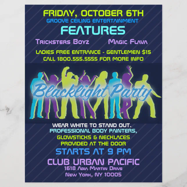 Blacklight Party Flyer Invitation Announcements | Zazzle