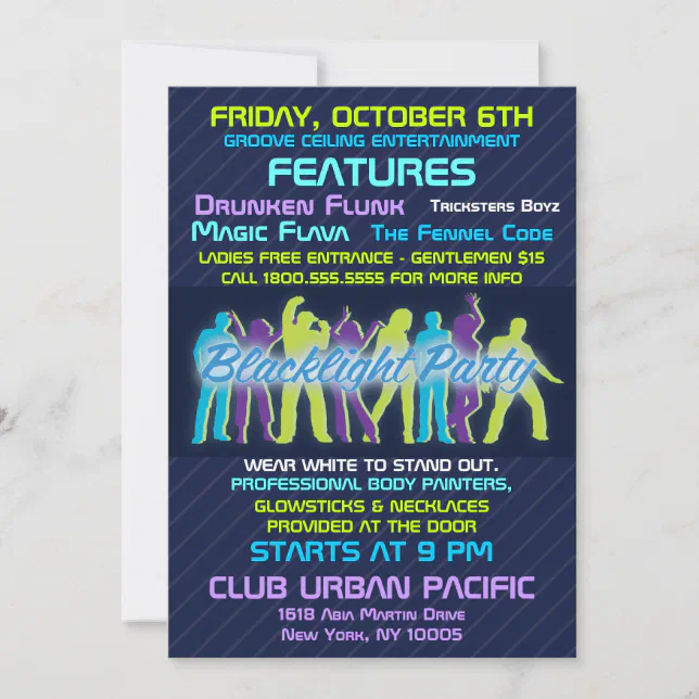 Blacklight Party Invitation | Zazzle