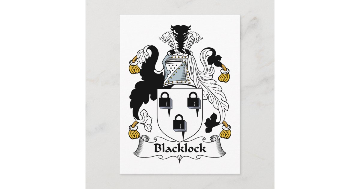 Blacklock Family Crest Postcard | Zazzle