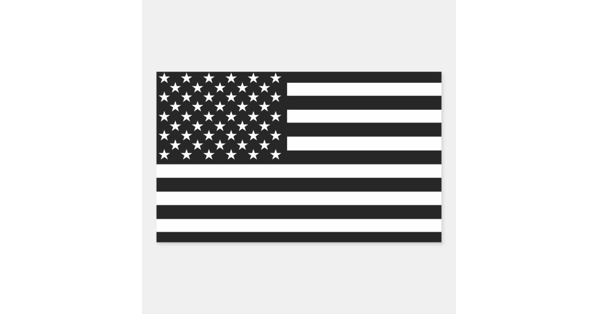 Blackout American Flag Rectangular Sticker | Zazzle