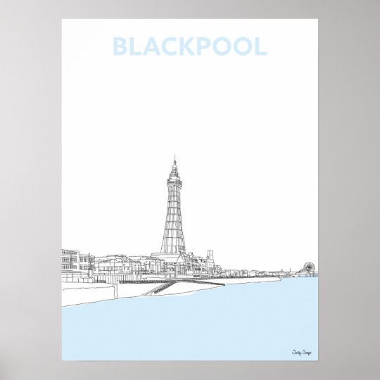 Blackpool Tower, Original Line Art Print | Zazzle.com