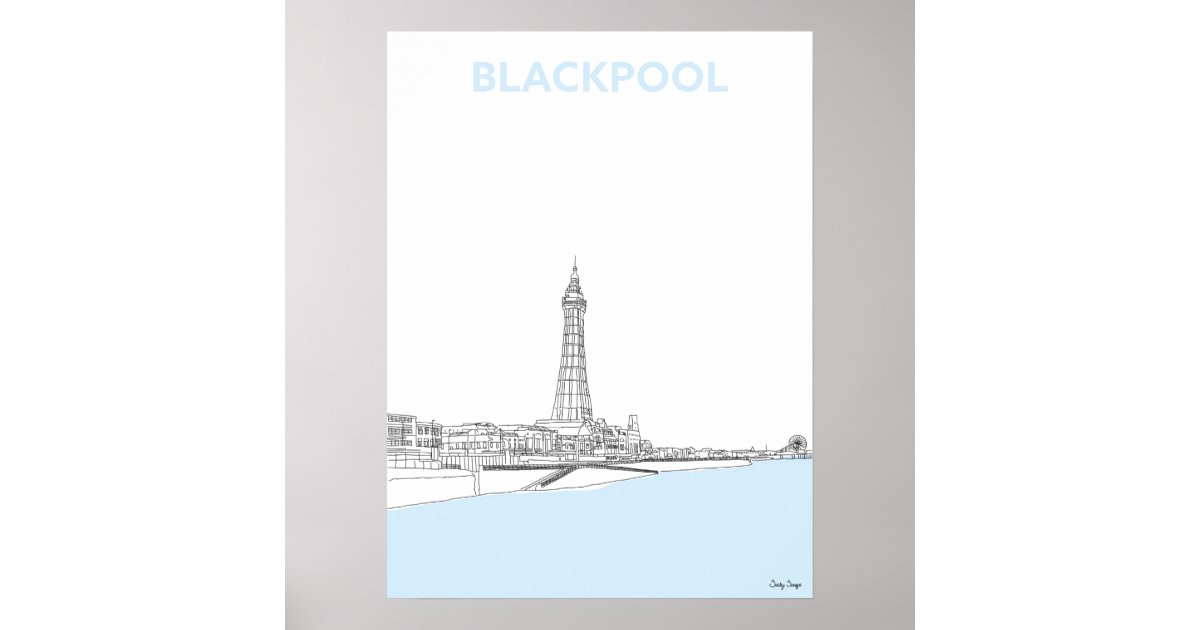 Blackpool Tower, Original Line Art Print | Zazzle
