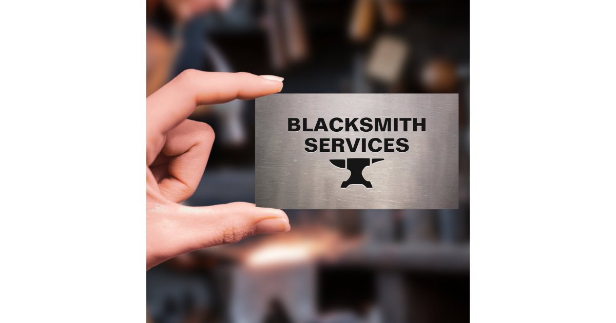 Blacksmith - Anvil on Worn sheet metal Business Card | Zazzle