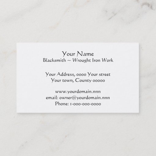 Blacksmith at a forge business card | Zazzle