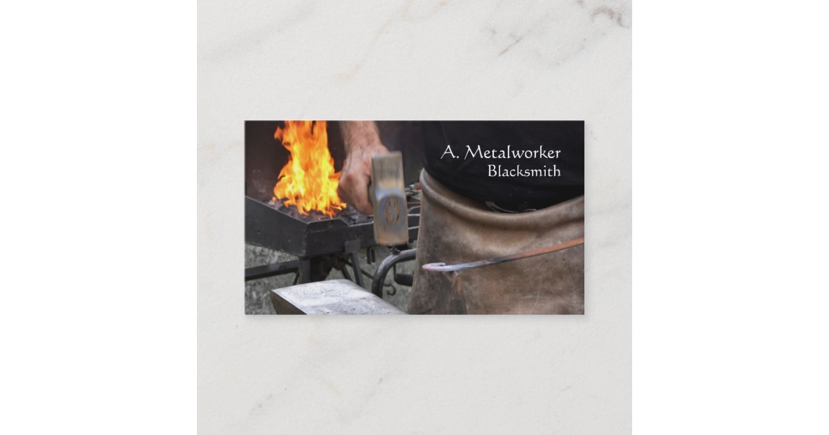 Blacksmith at a forge business card | Zazzle