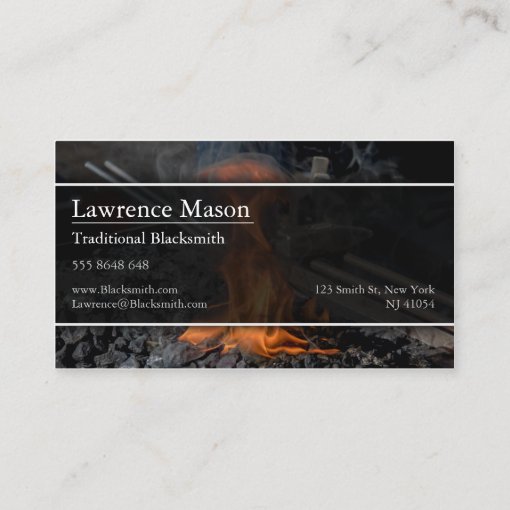 Blacksmith Forge Photo Business Card | Zazzle