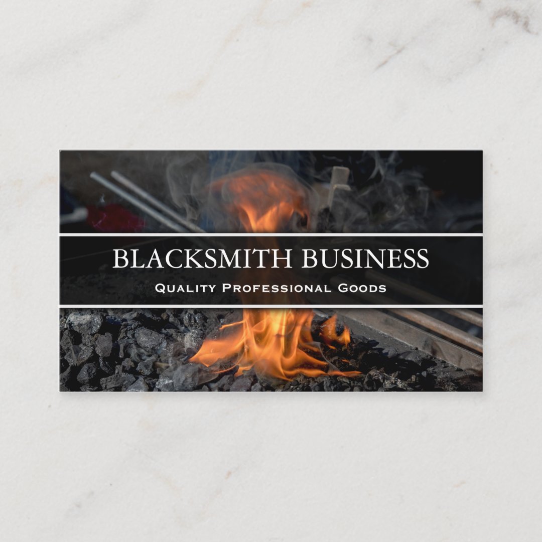 Blacksmith Forge Photo Business Card | Zazzle