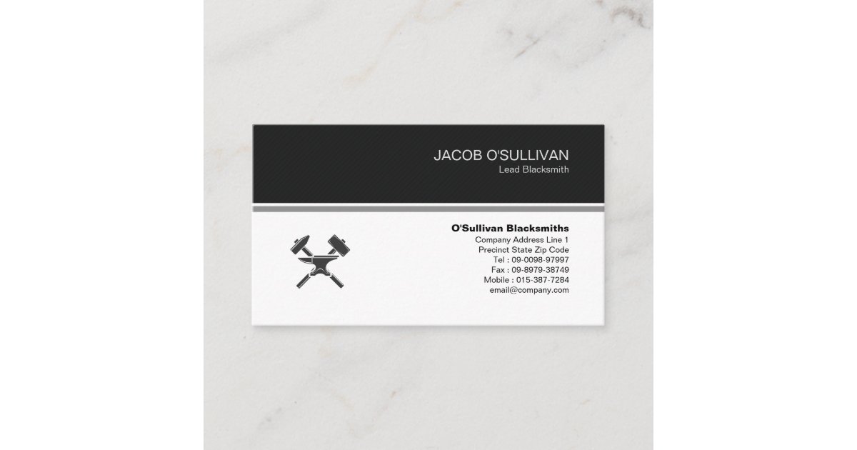 Blacksmith Iron Works Metal Business Card | Zazzle