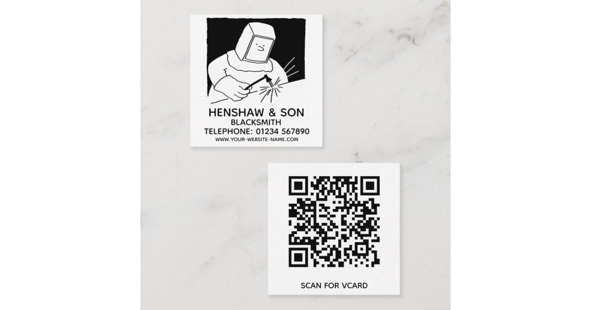 Blacksmith Promotional Square Business Card | Zazzle
