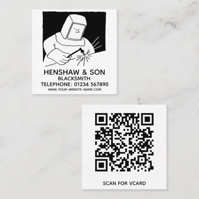 Blacksmith Promotional Square Business Card | Zazzle