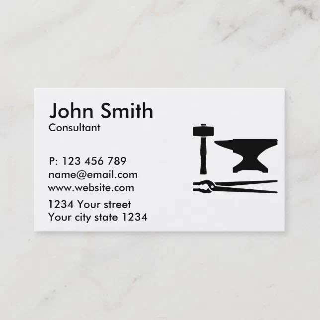 Blacksmith tools business card | Zazzle