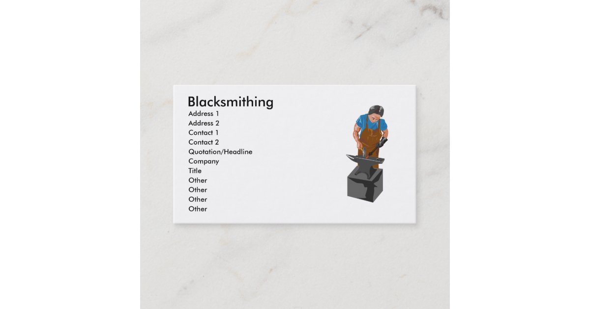 Blacksmithing Business Card | Zazzle