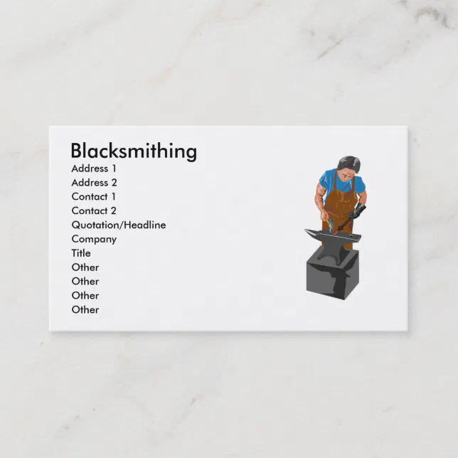 Blacksmithing Business Card | Zazzle