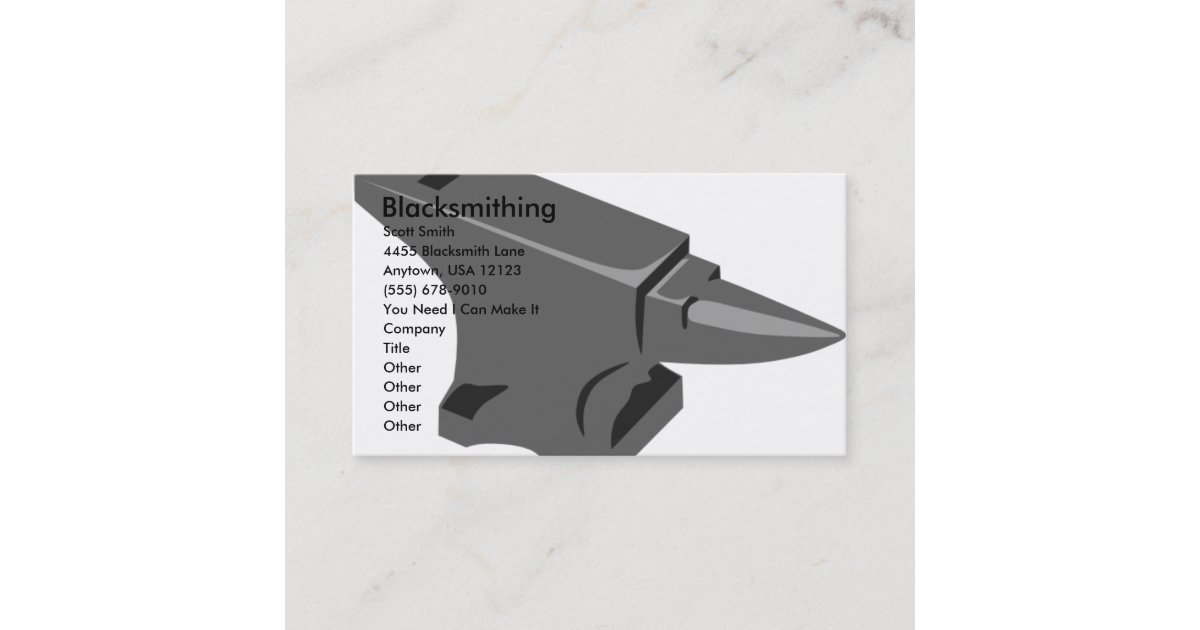 Blacksmithing Business Card | Zazzle