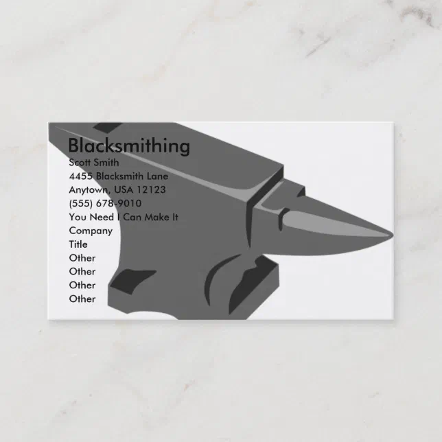 Blacksmithing Business Card | Zazzle