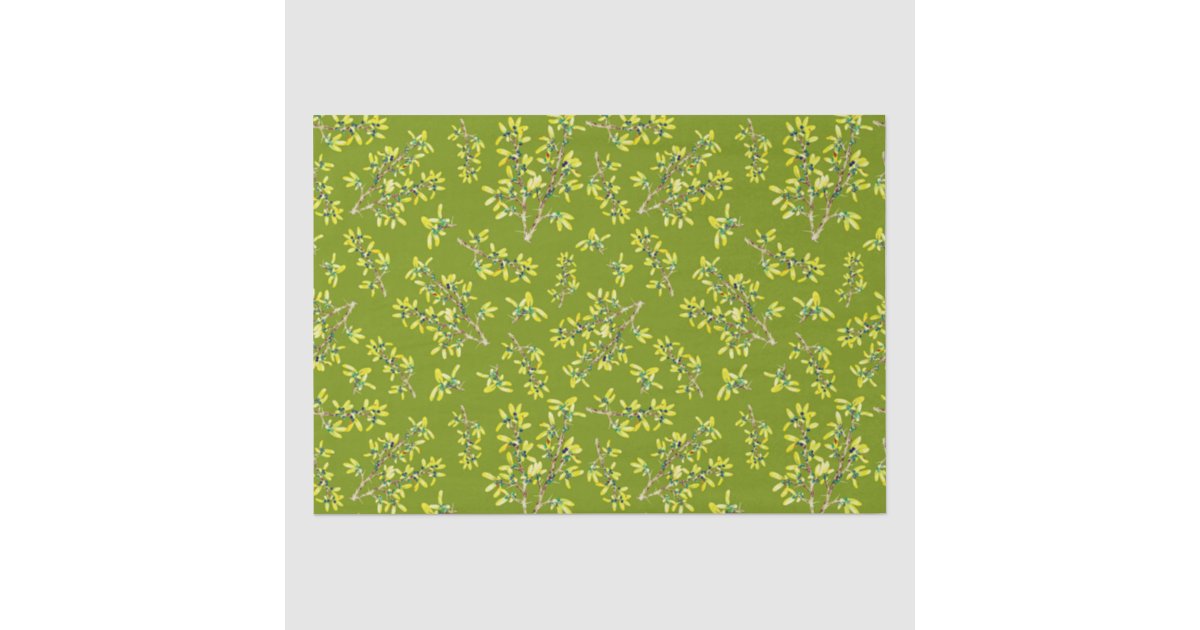 Blackthorn green pattern tissue paper | Zazzle