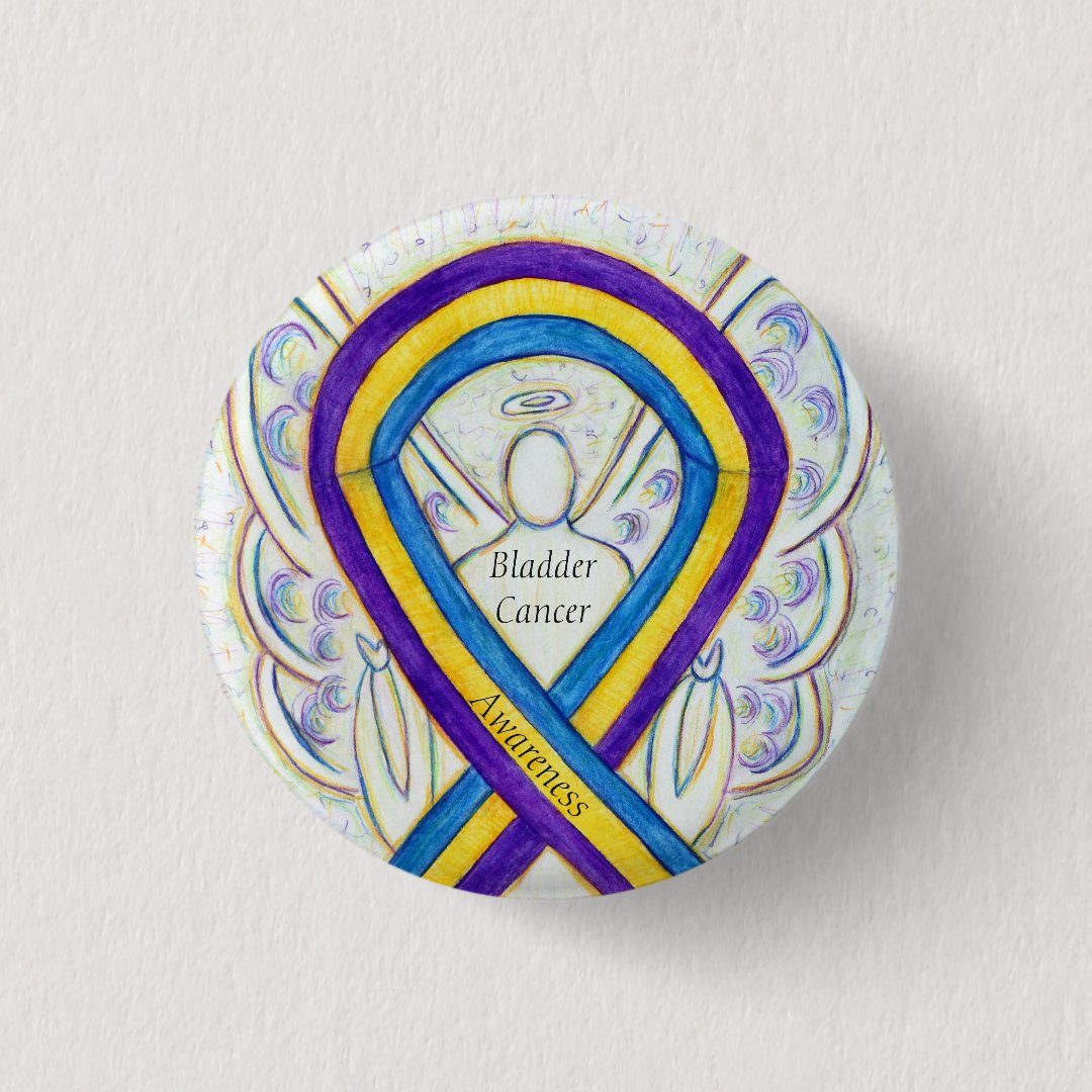 Bladder Cancer Angel Awareness Ribbon Pins | Zazzle