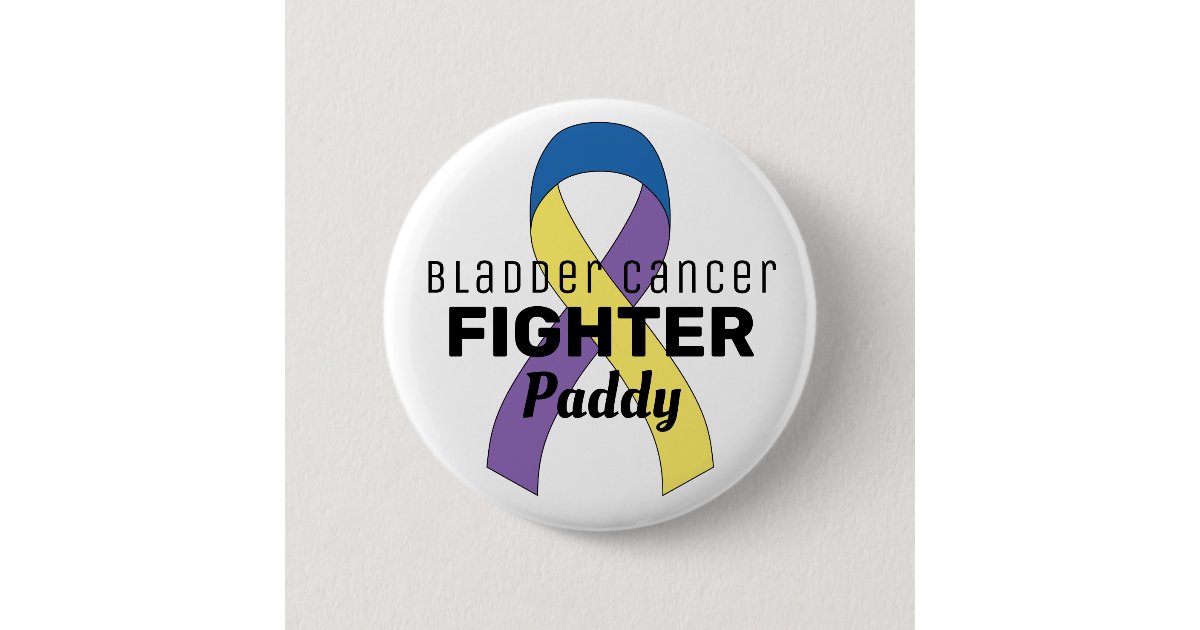 Bladder Cancer Ribbon White Button | Zazzle